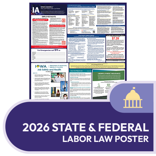 2026 Iowa Labor Law Poster | All-On-One State & Federal